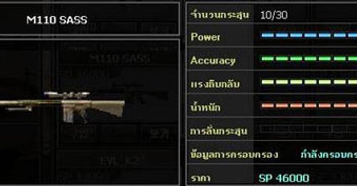 รวมรูปภาพของ เกม SF ข้อมูล M110 SASS สุดยอดสไนเปอร์ รูปที่ 2 จาก 5
