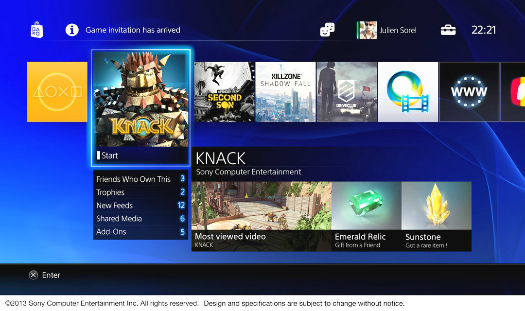 มาดูอินเตอร์เฟส หน้า Dashboard ของ PS4 กัน