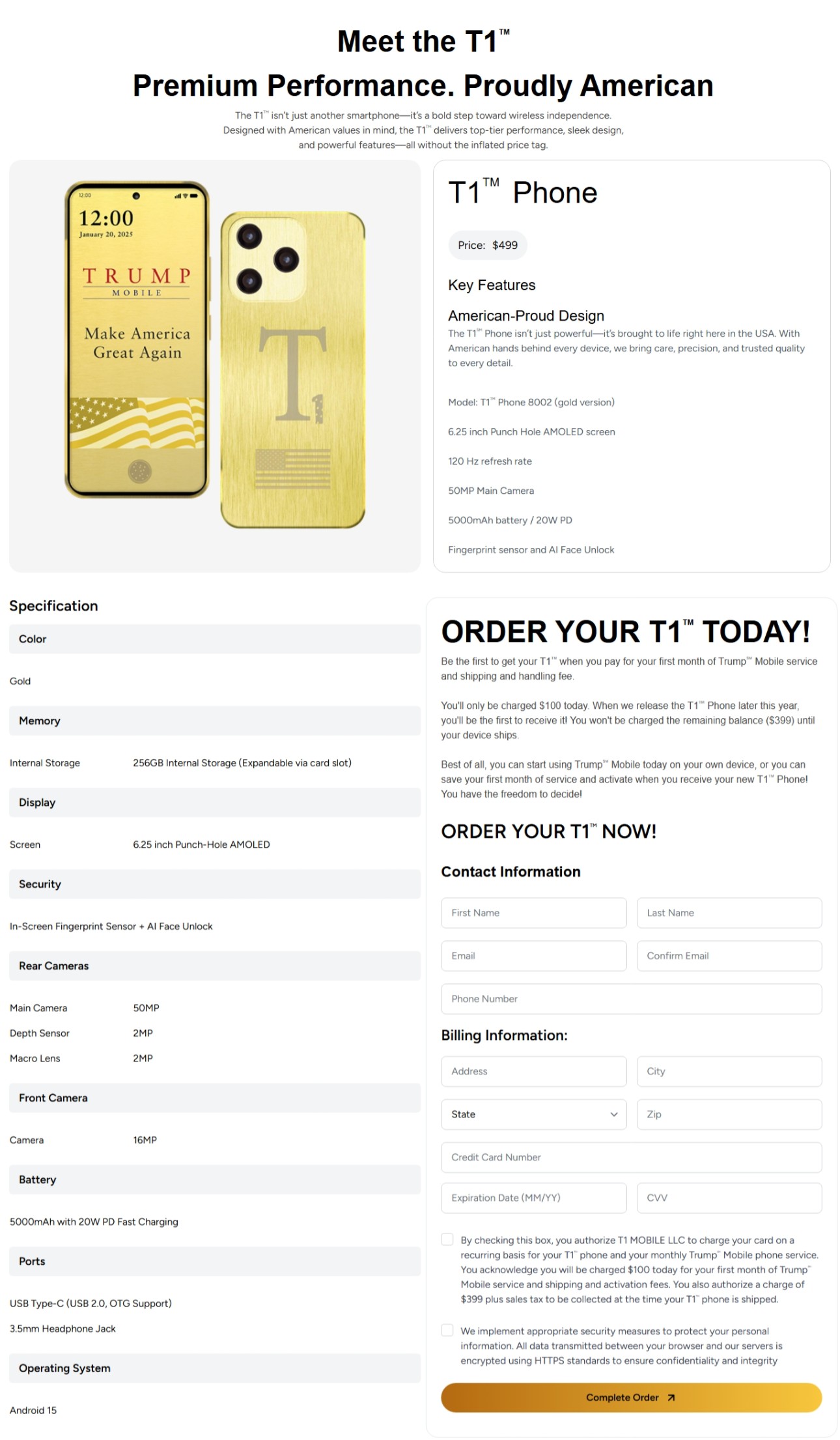 สื่อนอกแฉมือถือ Trump T1 Phone สเปกไม่ตรงปก และ ไม่ได้ผลิตในสหรัฐฯ จริง