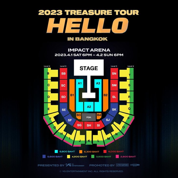 คอนเสิร์ต TREASURE in Bangkok วันที่ 31 มี.ค.-2 เม.ย. ผังที่นั่ง ราคาบัตร และวันขายบัตร | Sanook ...